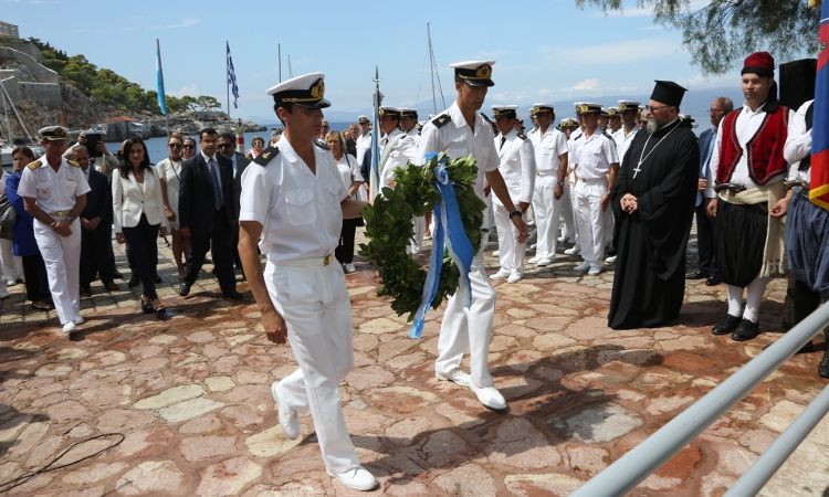 Wreath Ceremony in Honour of two Greek Sailors Who Fought in Argentina ...